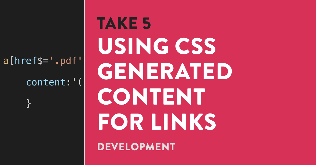 Using CSS Generated Content for Links | Take 5 Tutorials | Gymnasium