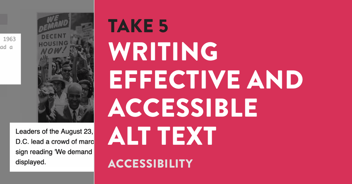 Writing Effective and Accessible Alt Text | Take 5 Tutorials | Gymnasium